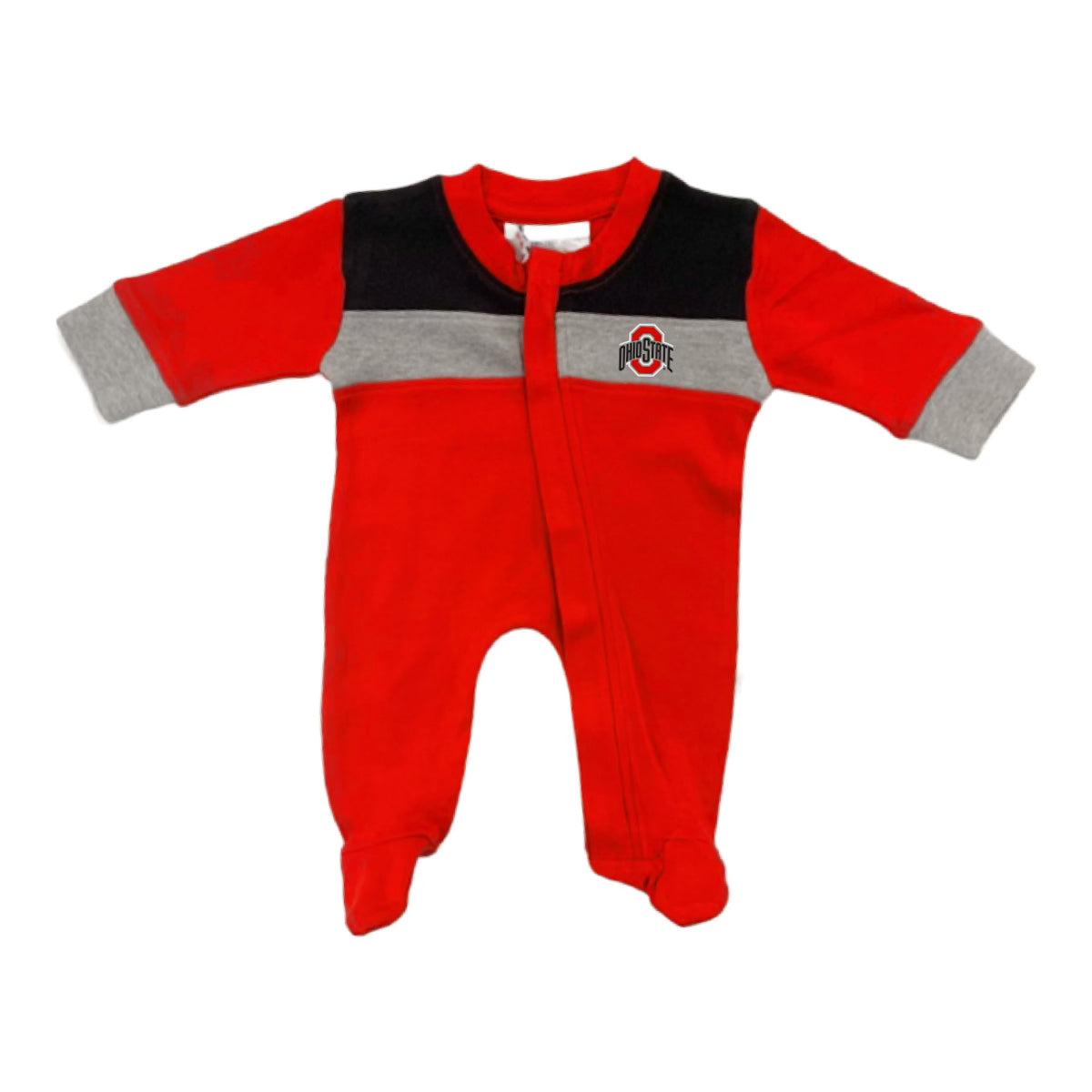 OHIO STATE COLOR BLOCK FOOTED CREEPER - OSUSPORTSFANS.COM – OSU Sports Fans