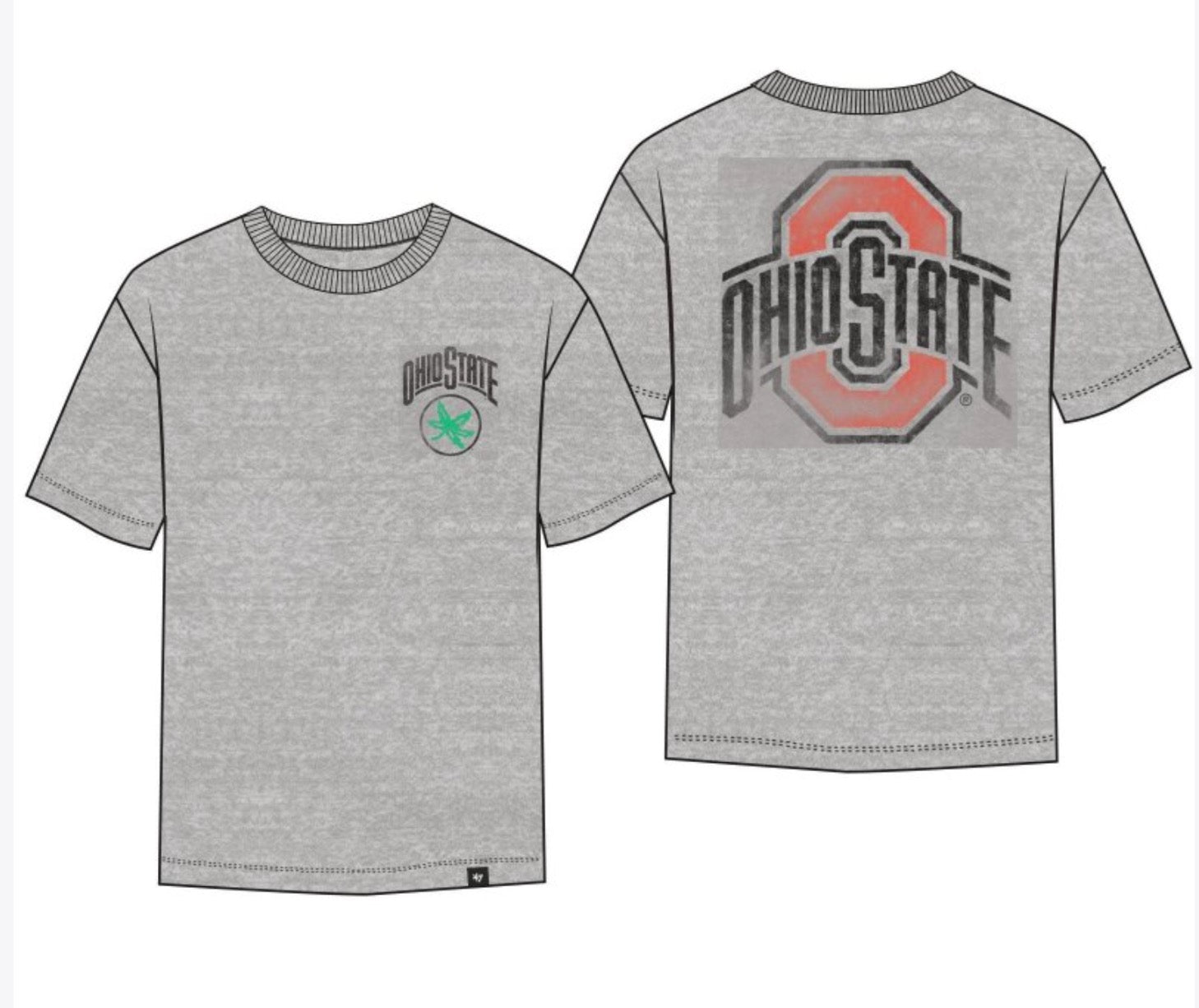 OHIO STATE BUCKEYES QUARTZ GREY ALUMNUS BACKER FOUNDATION TEE MENS CUT ...