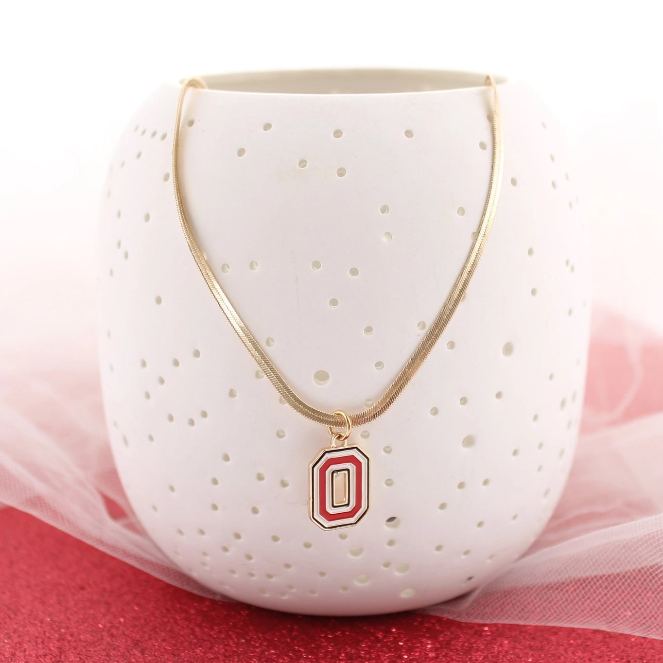 Ohio State Gold and Enamel Logo Necklace 18 Inch – OSU Sports Fans