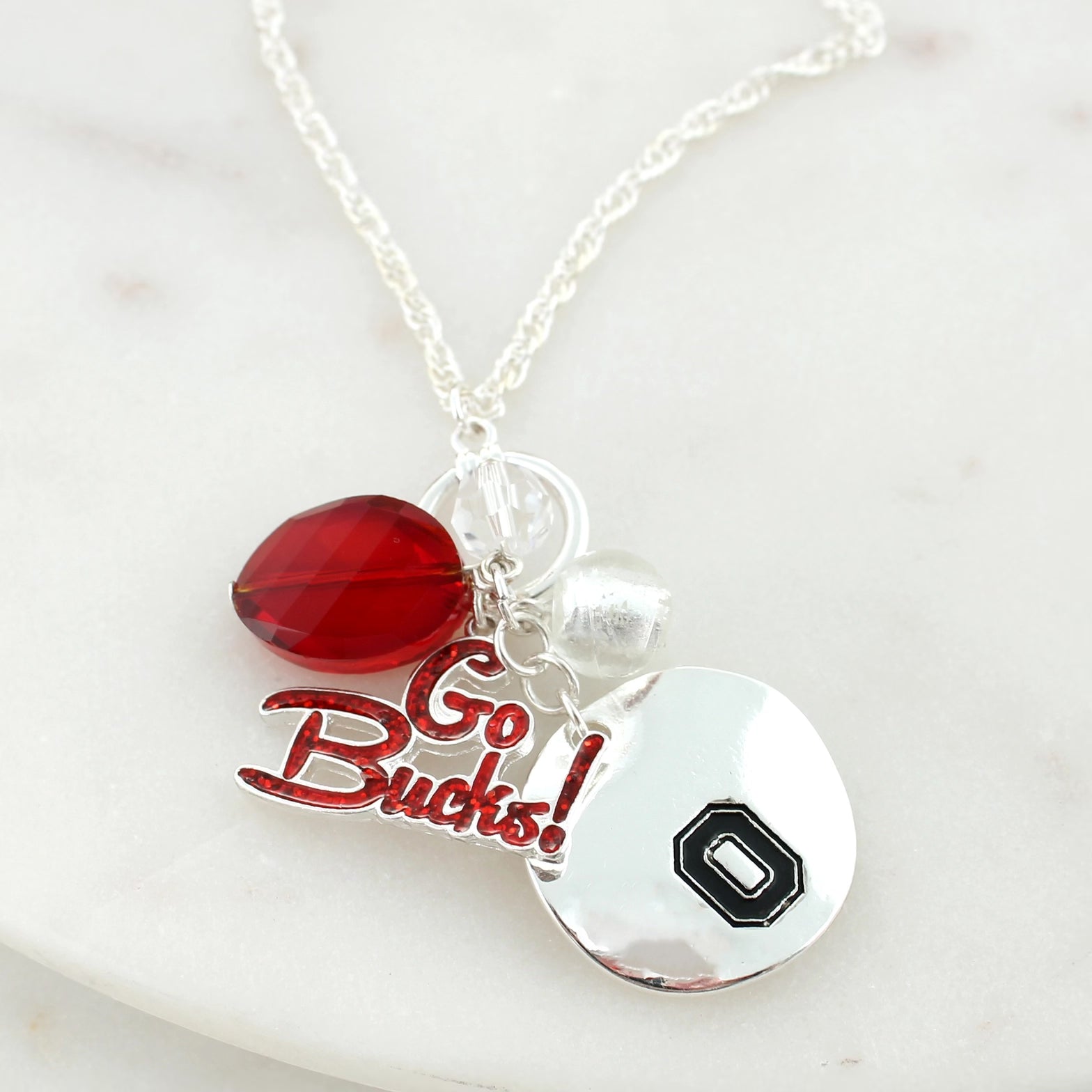 OHIO STATE LOGO DISC & SLOGAN CLUSTER CONVERTIBLE NECKLACE ...